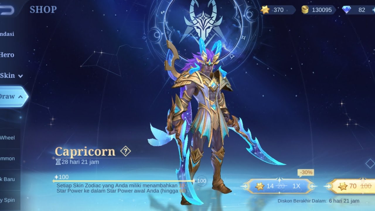 GACHA ZODIAC MARTIS CAPRICORN!!! MOBILE LEGENDS INDONESIA!!! - YouTube