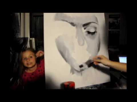 PAINTING TUTORIAL acrylic portrait BY Józefina Litwin double exposure ...