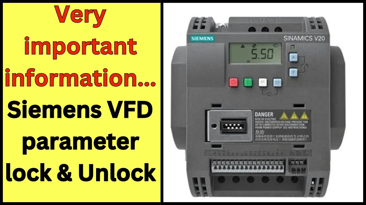 Siemens V-20 VFD parameter Lock and Unlock…. BEST PLC SCADA TRAINING ...