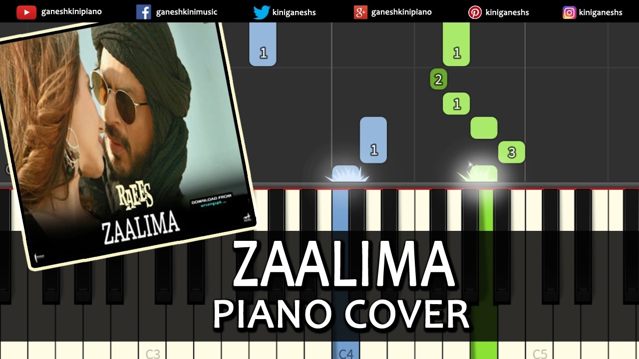 Zaalima Raees|Shah Rukh Khan|Hindi Song|Piano Chords Tutorial ...