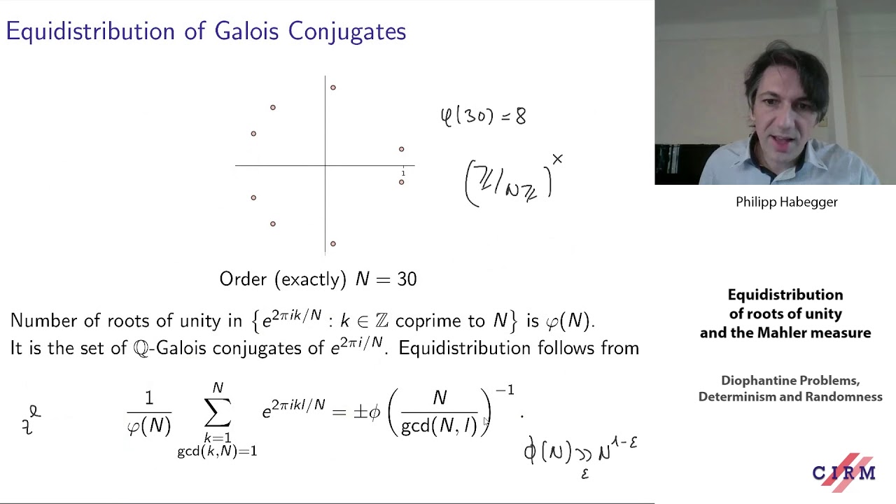 Philipp Habegger: Equidistribution of roots of unity and the Mahler ...