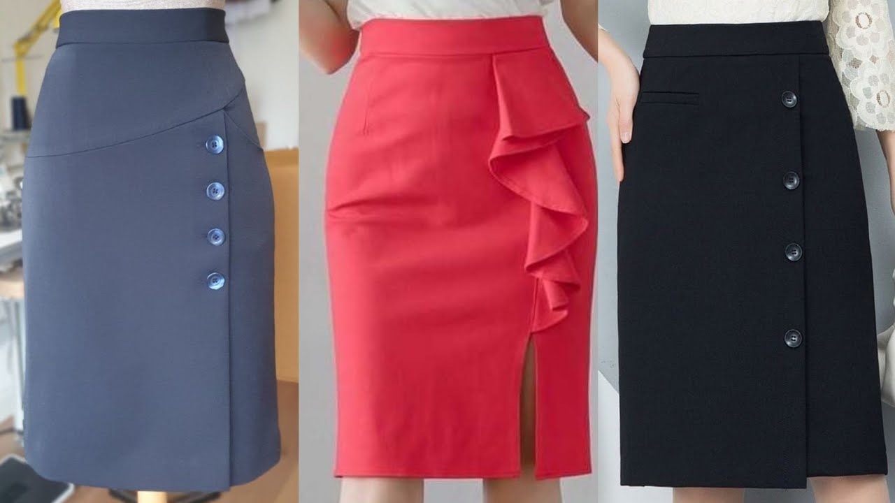 Hottest Plated Midi Skirts/pencil bodycon skirt/high waisted button ...