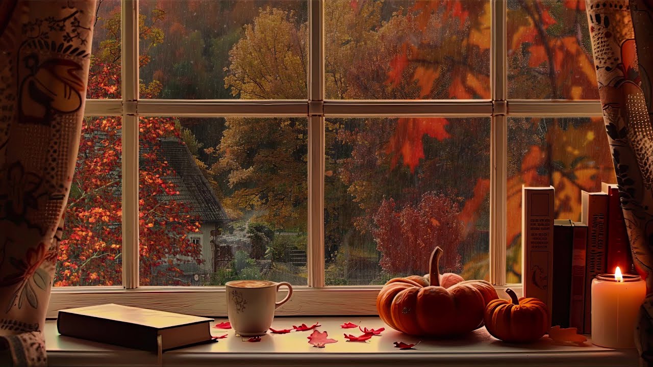 Relaxing Autumn Rain on Window - Fall Ambience with Rain in the Forest ...