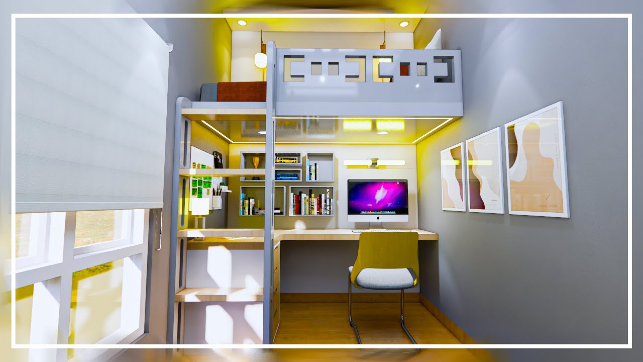 Beautiful Loft Bed Idea For Small Room (2x3 Meters Bedroom) - YouTube