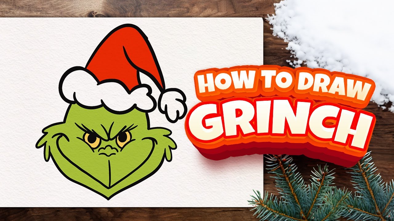 How to draw Grinch🎄🎨easy step by step - YouTube