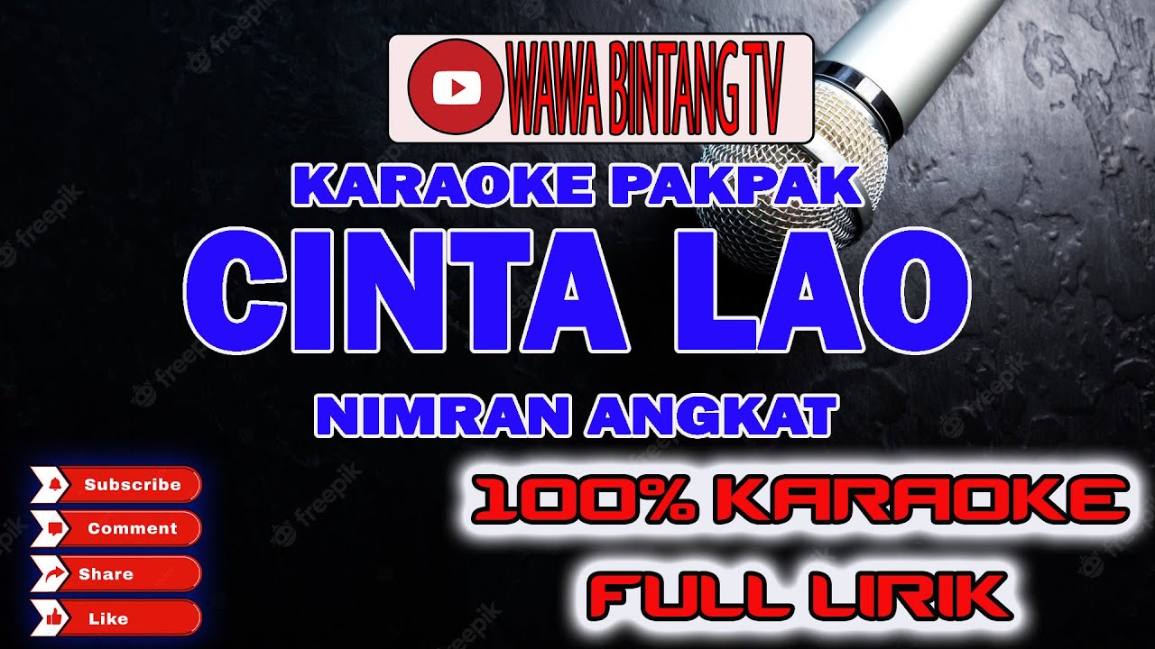 CINTA LAO KARAOKE || NIMRAN ANGKAT - YouTube