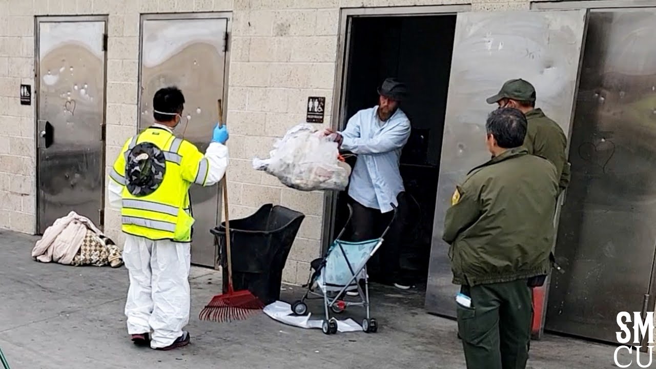 Homeless Camping in Restrooms - Weekly Cleanup - YouTube
