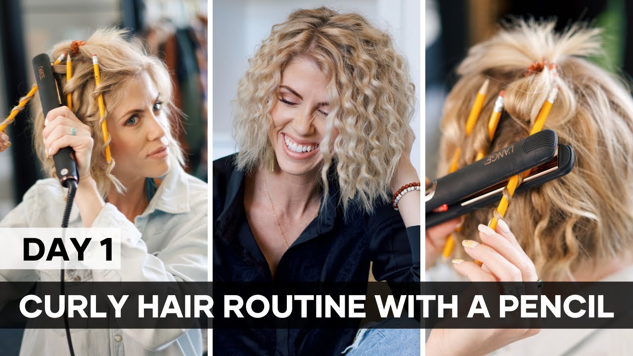 Curly Hair Routine with a Pencil | Day 1 - YouTube