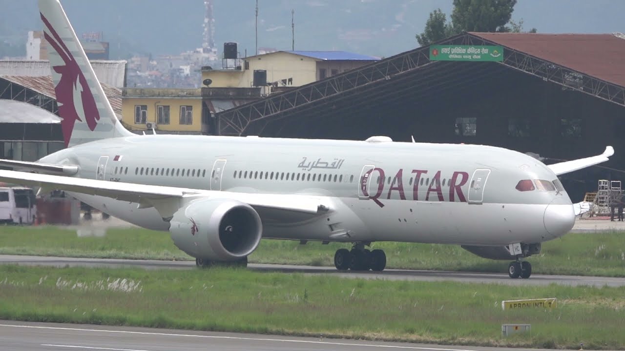 Qatar Airways Airbus A787-8 Takeoff From Tribhuvan International ...