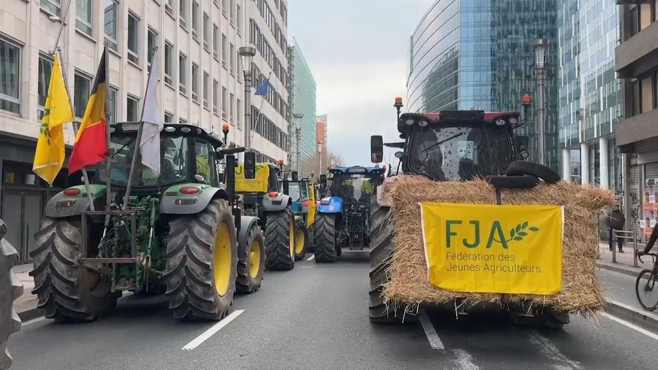 Belgian farmers take to Brussels streets as EU Agriculture Ministers ...