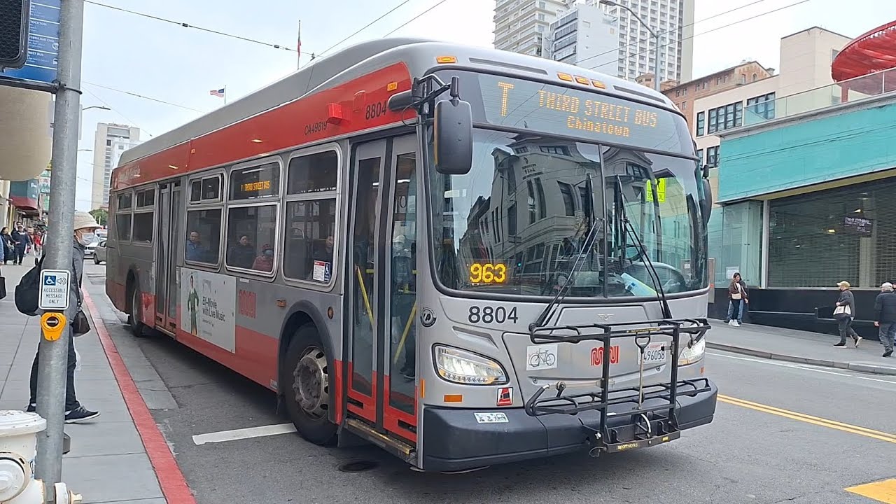 SF Muni: 2016 New Flyer XDE40 #8804 on T Third St Bus (to Chinatown ...