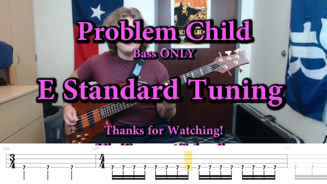 Problem Child - AC/DC (Bass ONLY Cover with Tabs) - YouTube