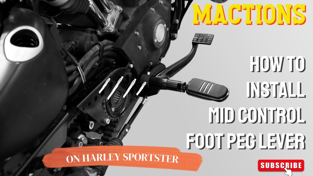How to Install Mid Control Foot Peg Lever on a Harley Sportster - YouTube