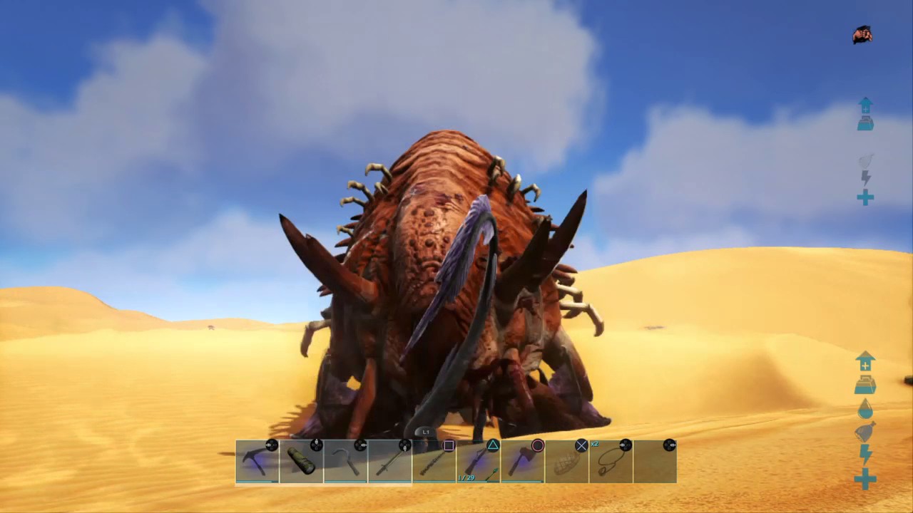 ARK: Survival Evolved: Alpha Death worm Attack - YouTube