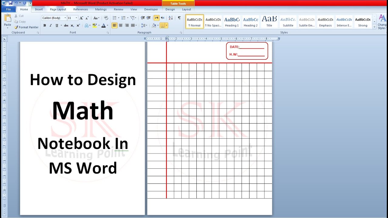 How To Make Math Notebook Page In MS Word Math Ka Notebook Page Kese how-to-make-math-notebook-page-in-ms-word-math-ka-notebook-page-kese