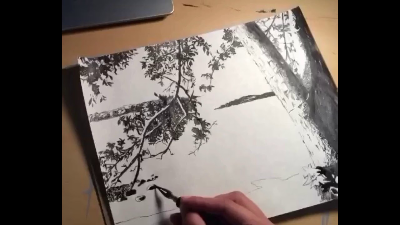 Ink Drawing (time lapse) - YouTube