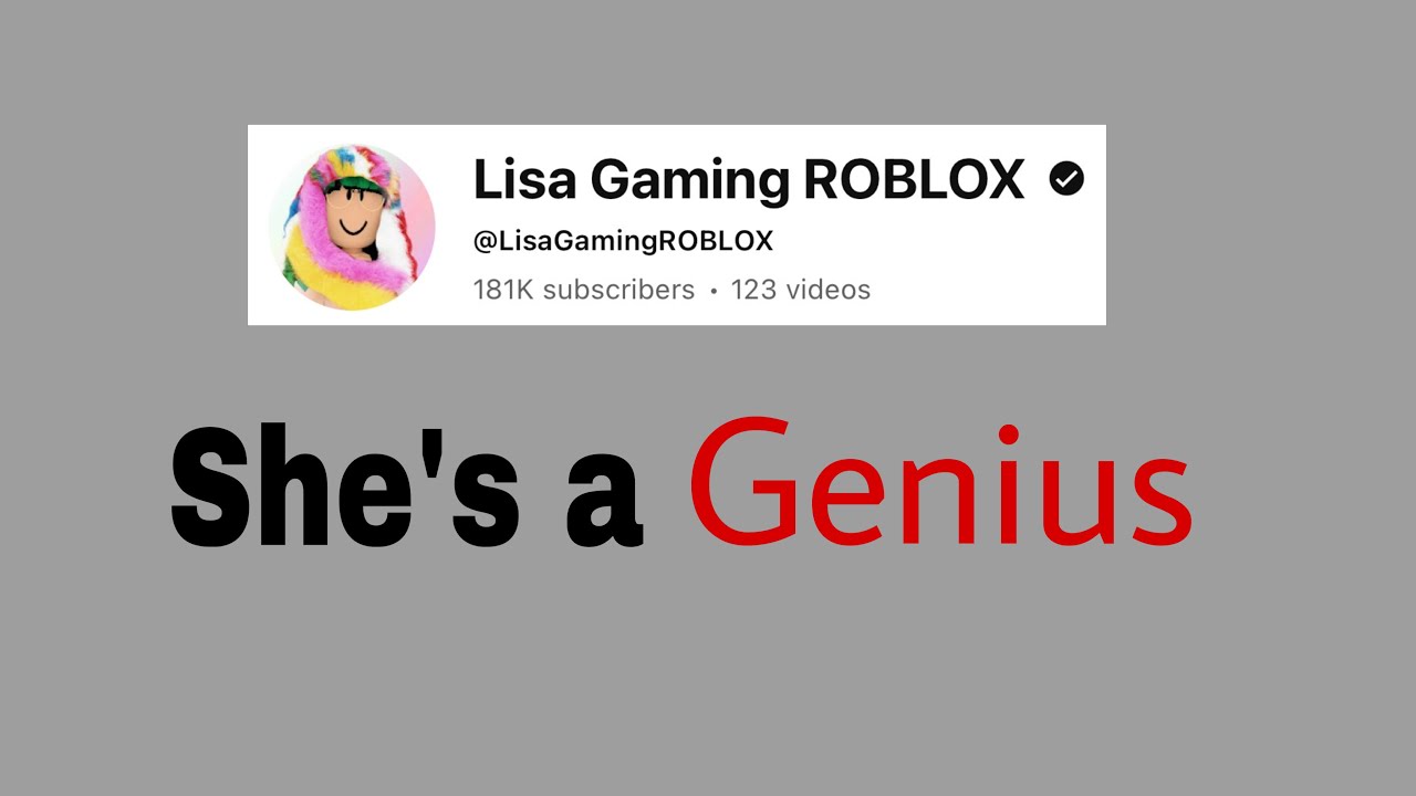 Why lisa gaming Roblox is a genius - YouTube