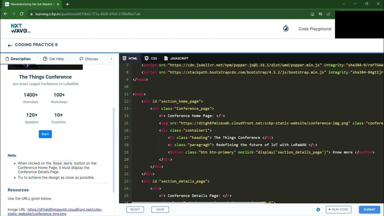Conference Page | Bootstrap | Coding Practice 9 | NxtWave | ccbp 4.o - YouTube
