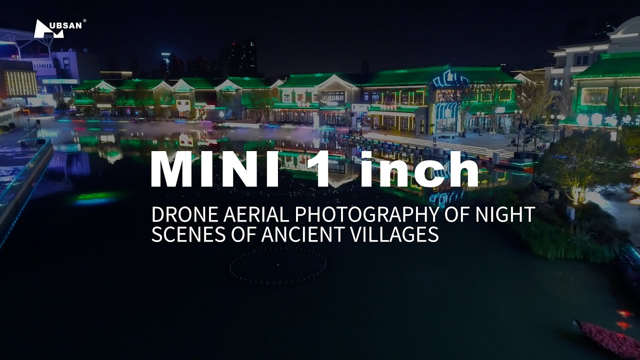 HUBSAN MINI 1 inch drone aerial photography of night scenes of ancient ...