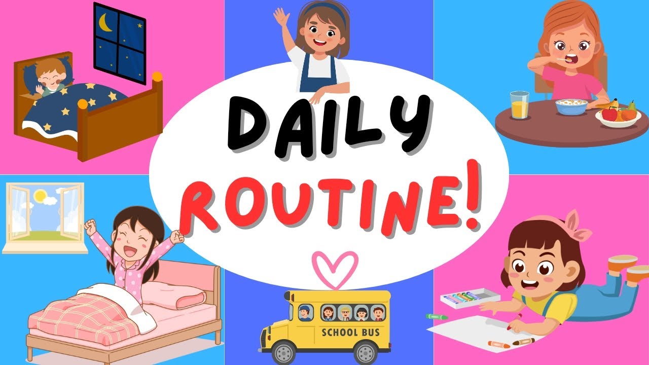 Daily Routine - My Day 😎 - Daily routine vocabulary - English learning ...