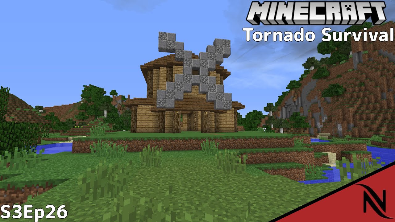 Minecraft Tornado Survival (Localized Weather Mod)| S3E26: Windmill ...