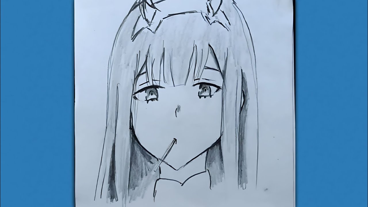 Easy To Draw Zero Two | Drawing Ideas Easy - YouTube