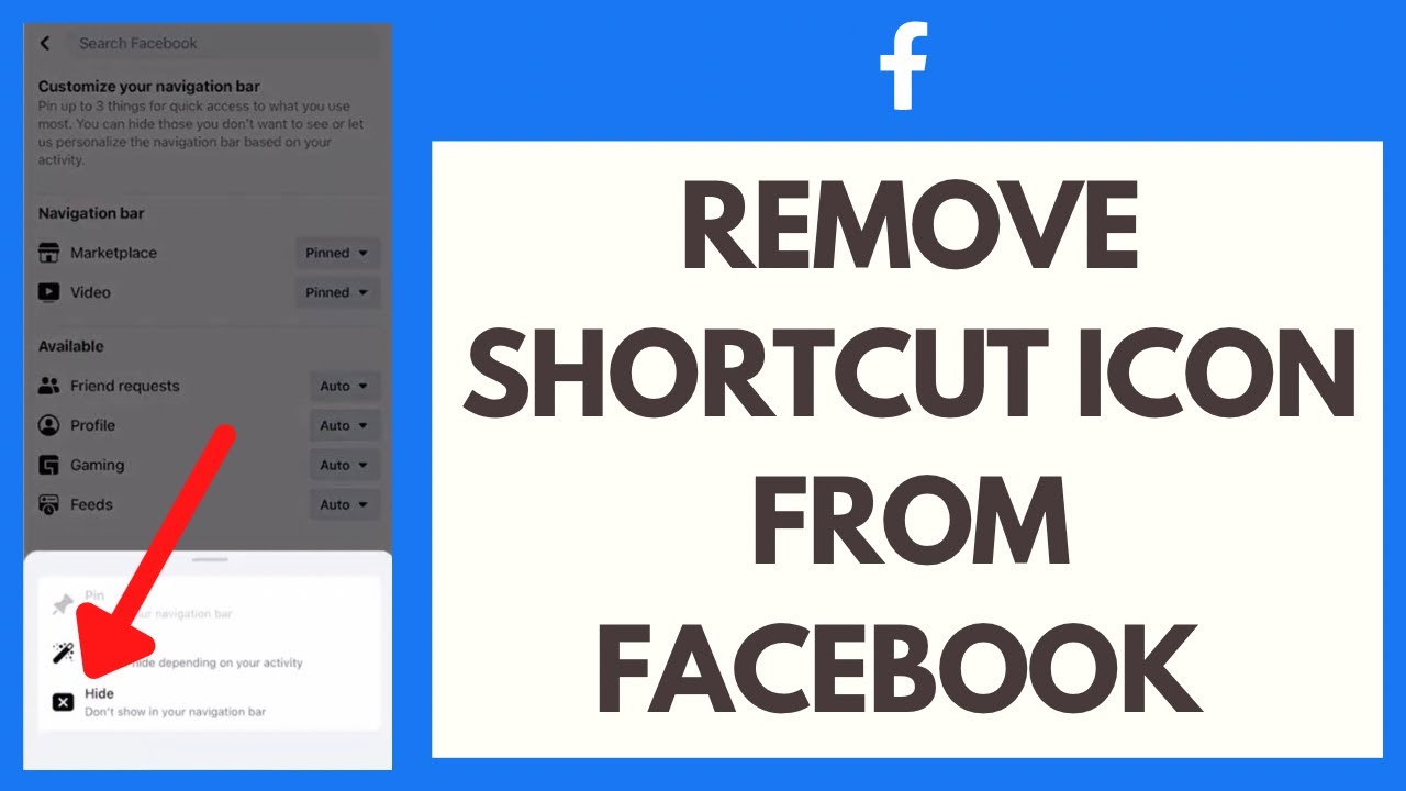 How To Remove Shortcut Icon From Facebook Shortcut Bar (Quick & Easy ...