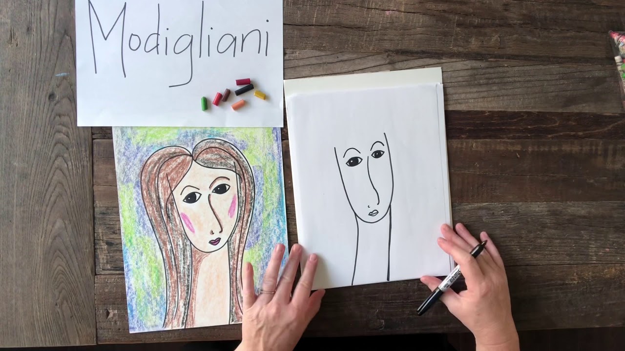 Art Lesson Modigliani Portrait TK-5 - YouTube