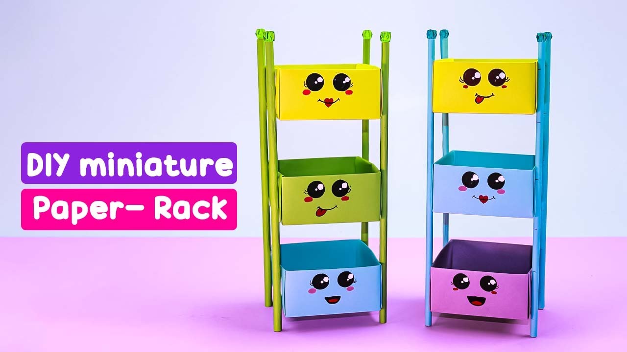 DIY miniature Paper Rack | Miniature Desk Organizer | Desk & Stationary ...