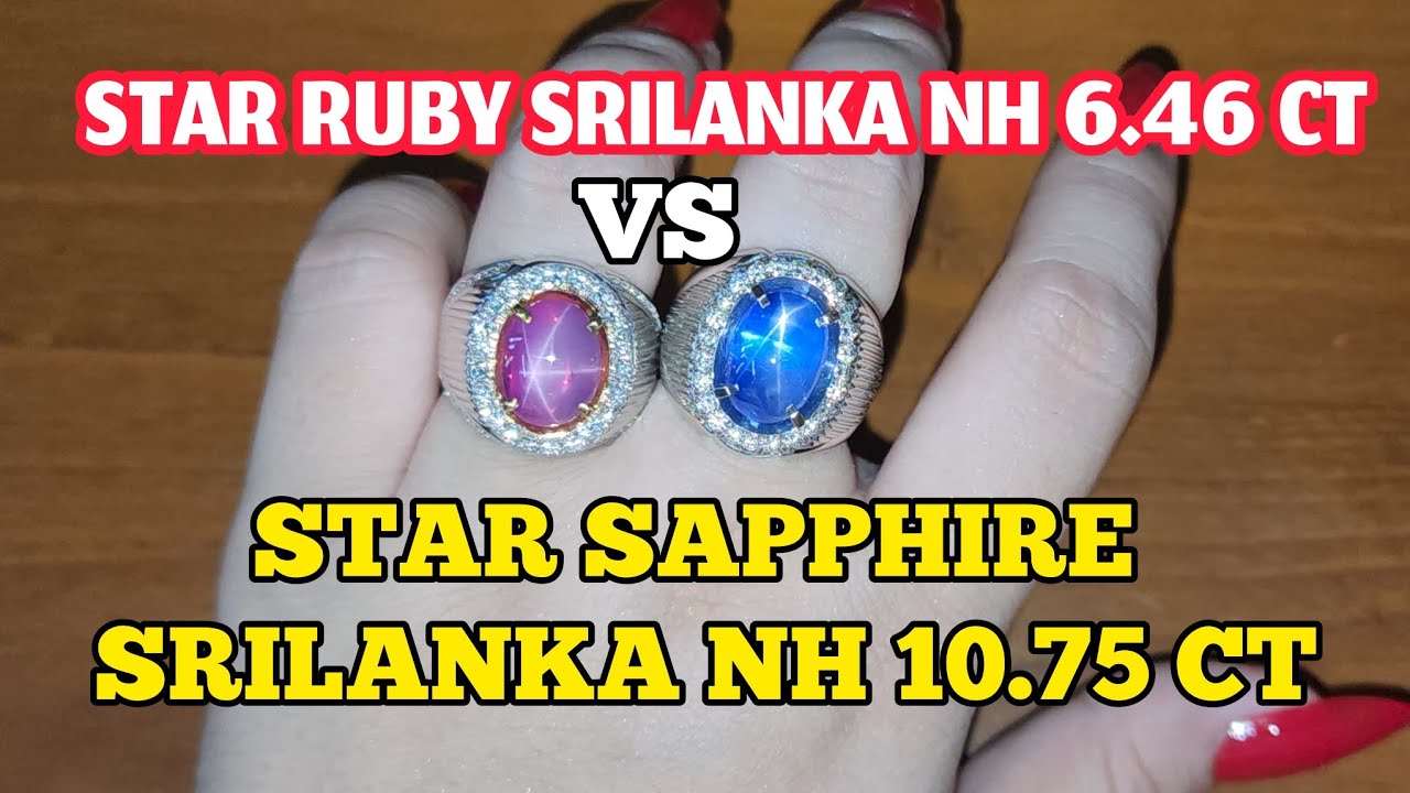 Inilah perbedaan Star Ruby srilanka NH 6.46ct Dengan Star sapphire srilanka NH 10.75ct Bisa ...