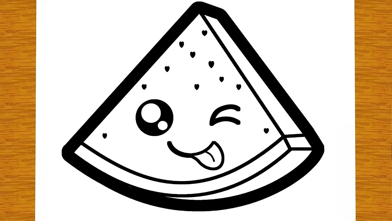 COME DISEGNARE UNA ANGURIA KAWAII | Disegni facili ed educativi - YouTube