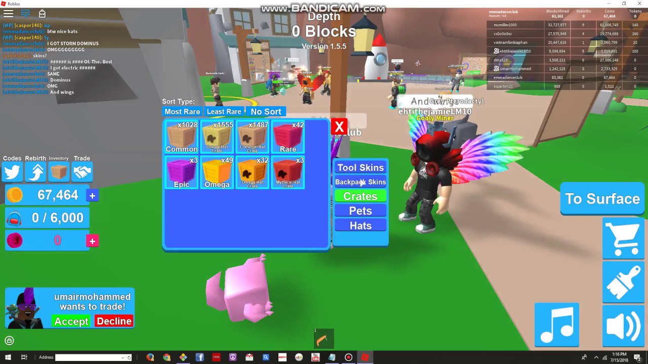 I GOT STORM DOMINUS!!!!!!!!!!!!!! Mining Simulator - YouTube