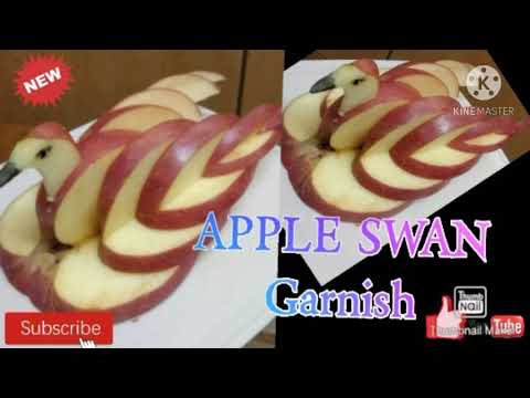 HOW TO MAKE APPLE SWAN GARNISH | FRETHZIE DIANA - YouTube