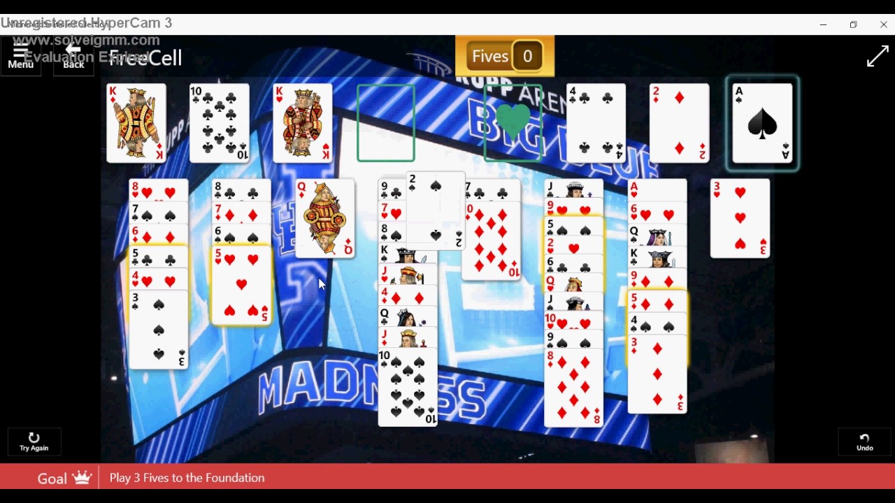 Microsoft solitaire collection free cell challenge easy play 2 sevens ...