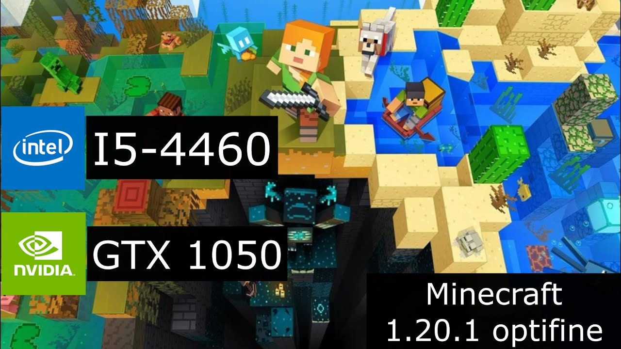 GTX 1050 i5-4460 Minecraft 1.20.1 Benchmark(1080p High settings) - YouTube
