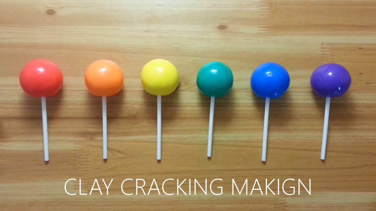 Rainbow candy clay cracking making 무지개 사탕 클레이로 만들기 - YouTube