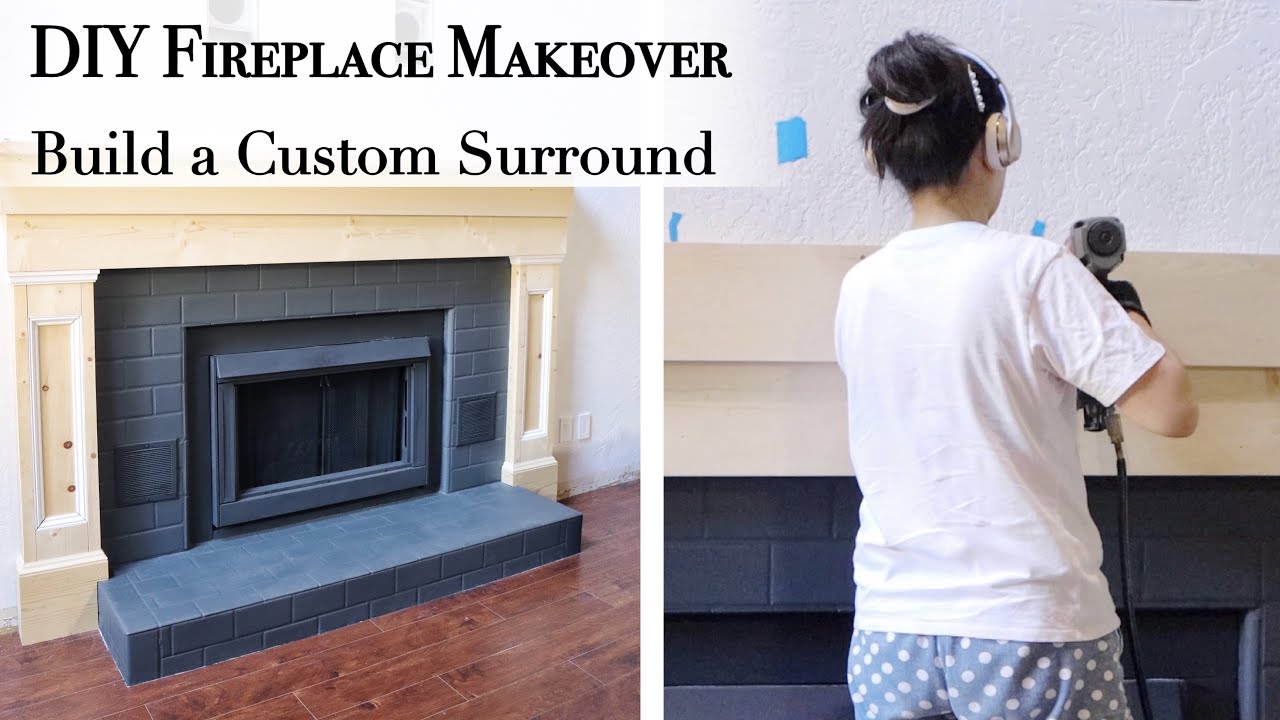 DIY Fireplace Makeover EP. 2 | Building a DIY Custom Fireplace Surround ...
