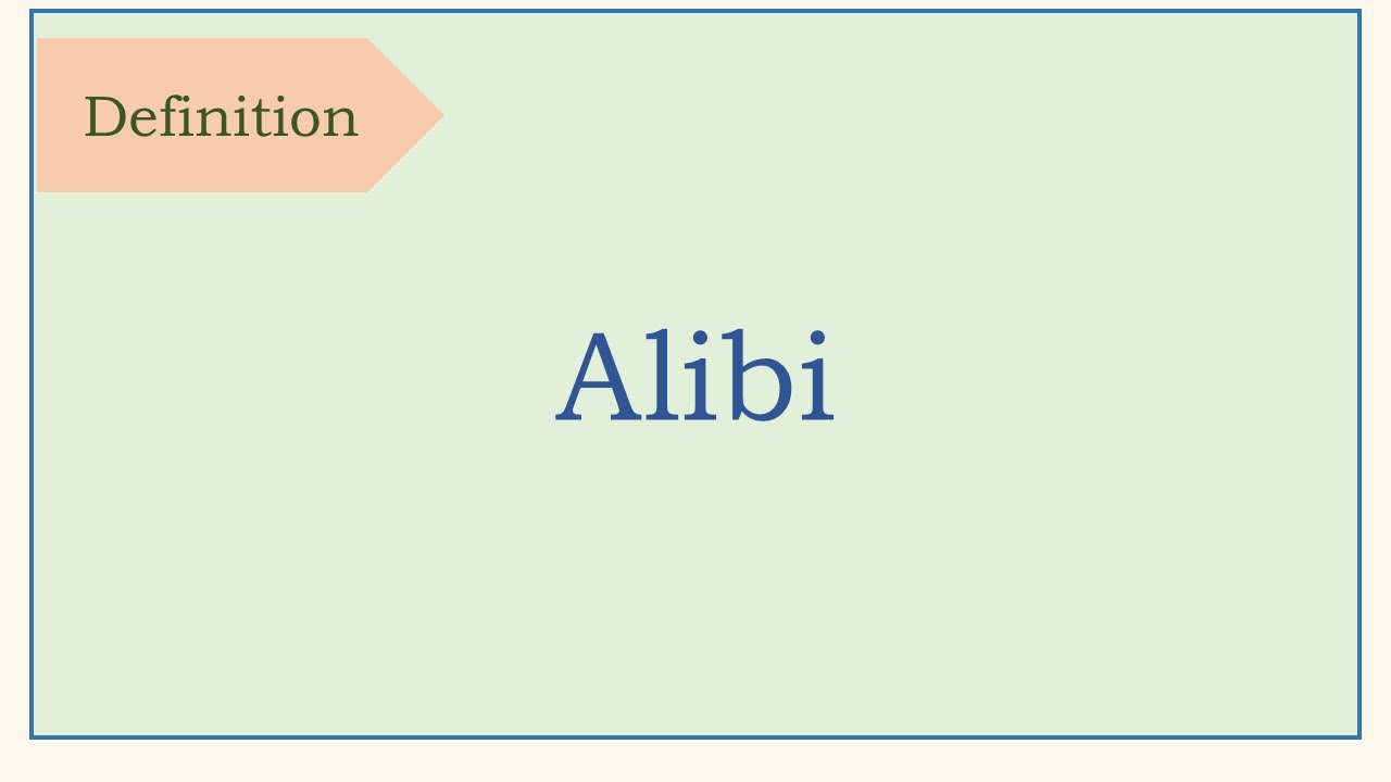 Legal term, definition, Alibi - YouTube