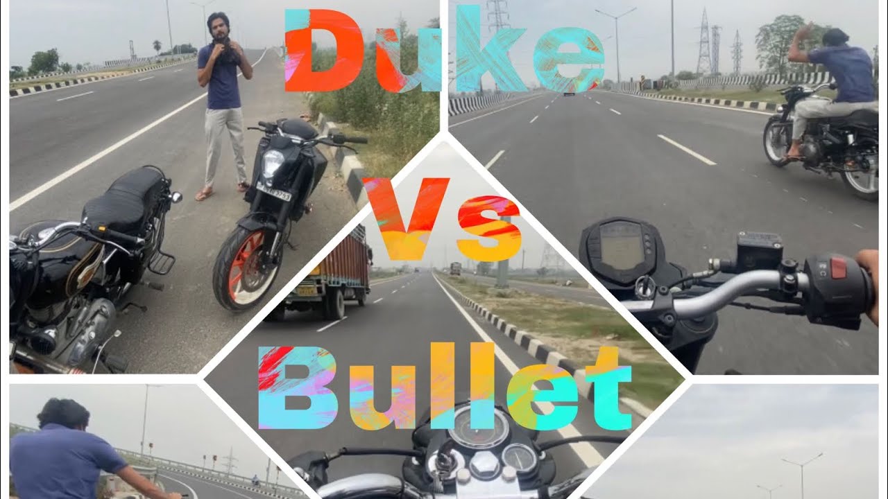 KTM duke 200 vs bullet 350 haridwar highway …..racing .insane 😱 ...
