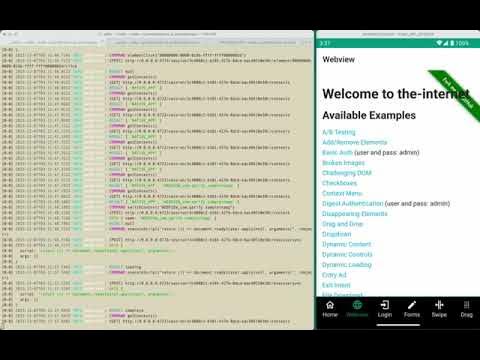 Test Automation Sample: android react native: sample-rn-app: webview ...