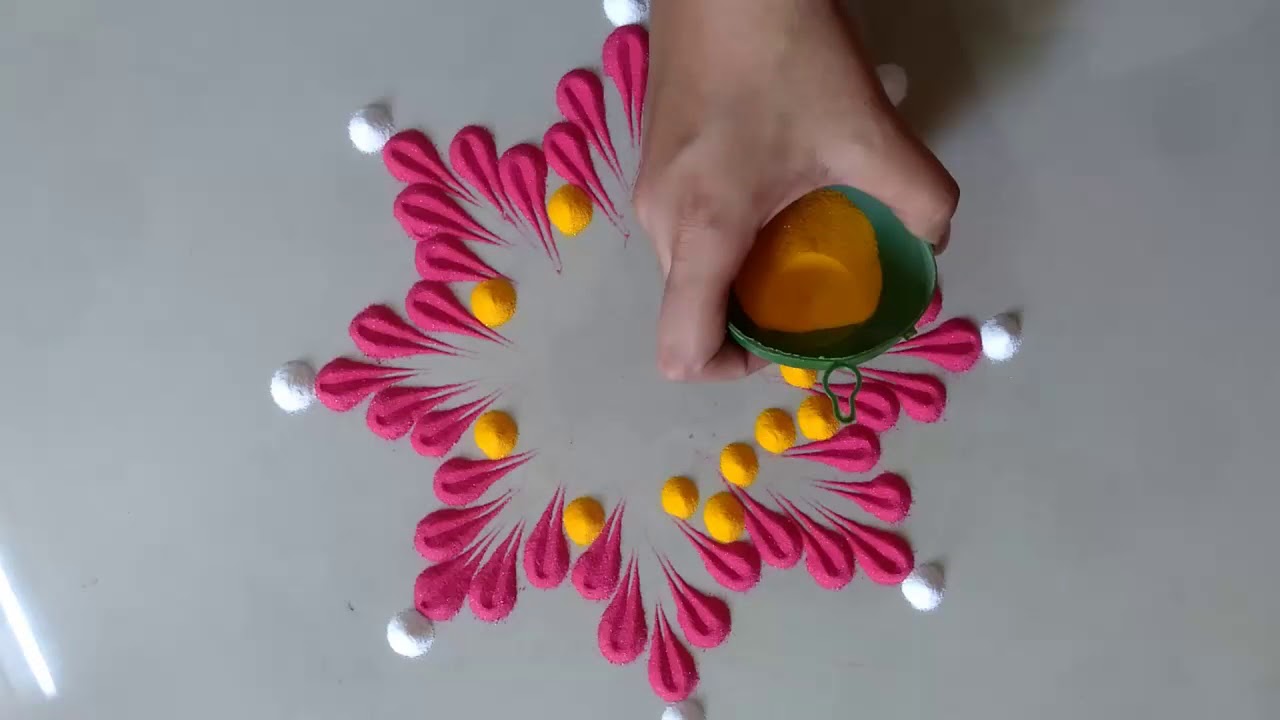 Rangoli Design using Funnel || Beautiful and innovative Rangoli Design ...