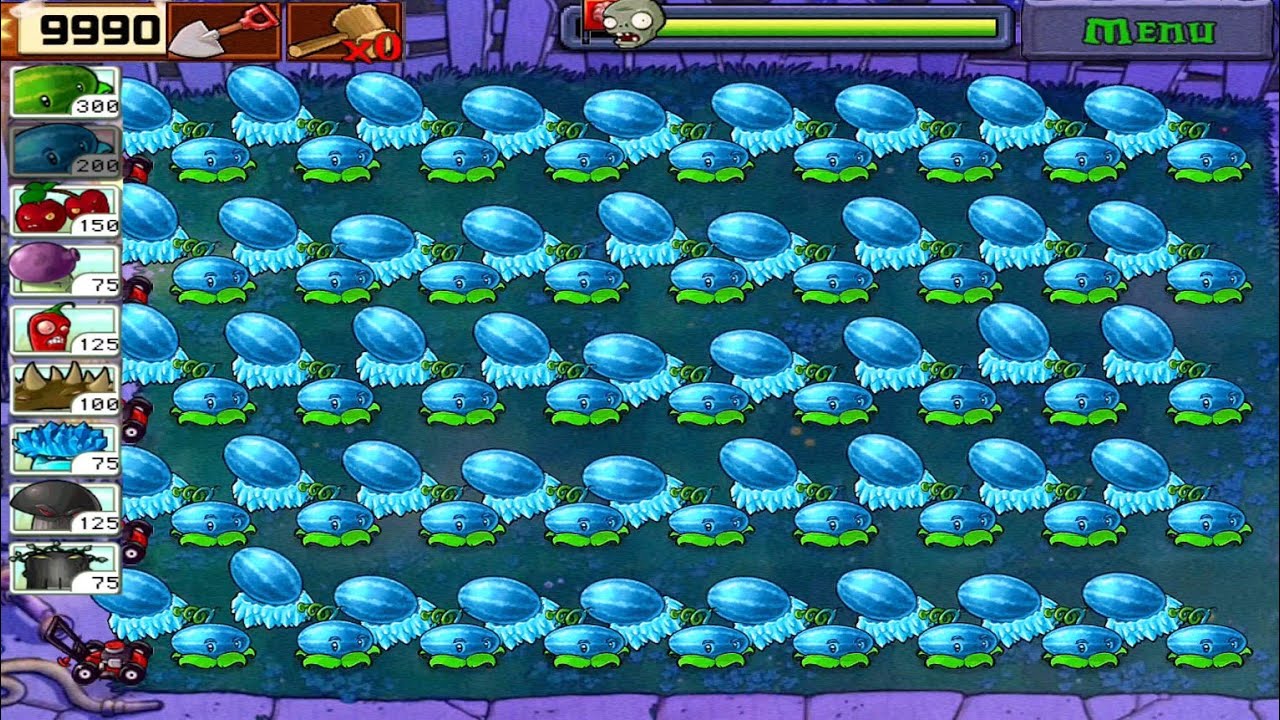 99 Winter Melon vs 99 Zombies | Survival Night Full Gameplay | Plants ...