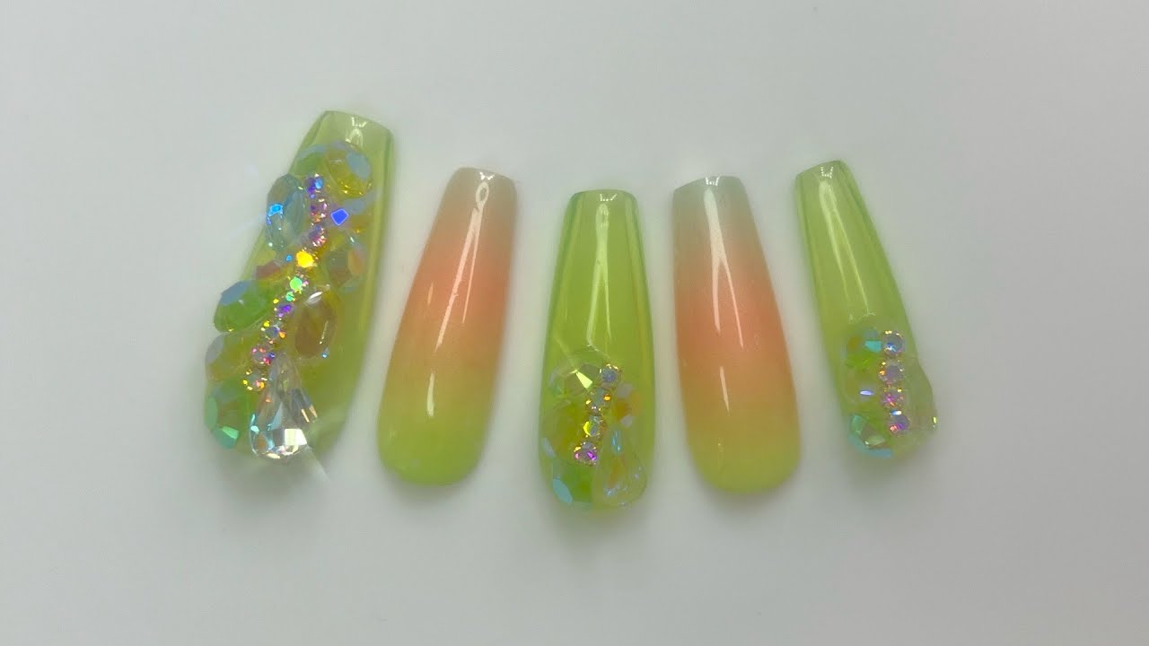 Sparkling Oasis Nails | Relaxing Nail Art - YouTube