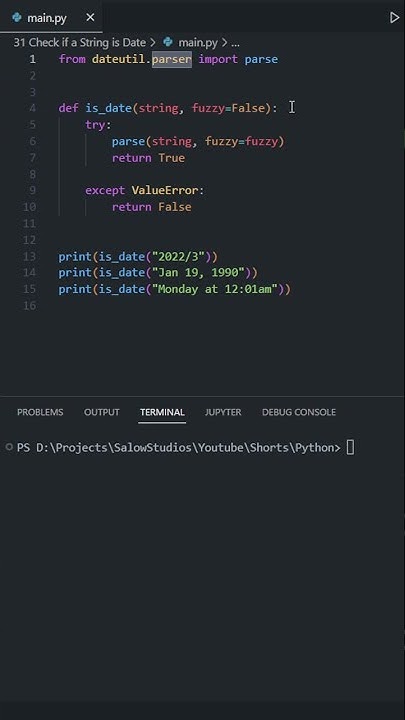 Check If String Has Date Any Format In Python Shorts Python Pythonshorts Youtube 