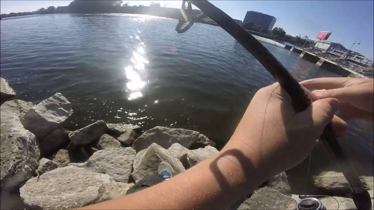 Menasha dam Fishing #2 Catching some Catfish! - YouTube