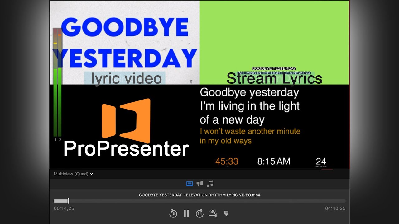 Playback "Lyric Videos" in ProPresenter while keeping Stage Display ...