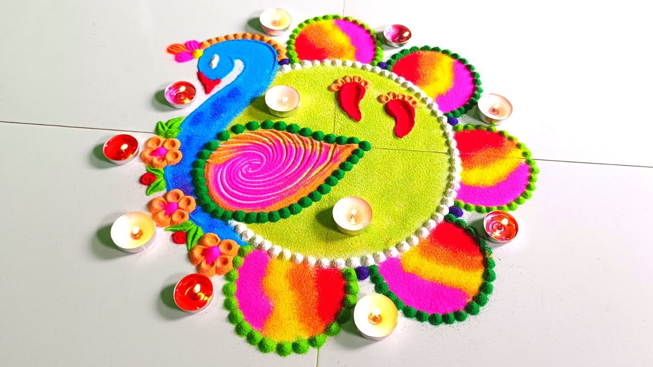 Simple Bhai dooj Rangoli. Simple Rangoli. Easy Rangoli. Simple ...