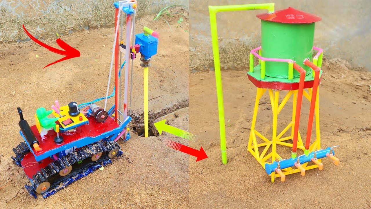 Jcb borewell drilling machine water pump | Science project ...