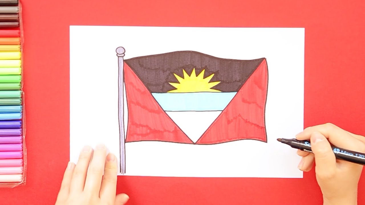 How to draw the Flag of Antigua And Barbuda - YouTube