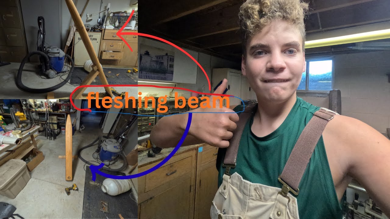 Vloging my afternoon (And building a fleshing beam) - YouTube